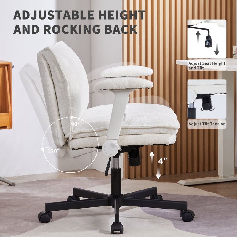 Hokku Designs 2 pieces Velvet Cross Legged Office Chair With Hokku Designs 2 pieces Velvet Cross Legged Office Chair With